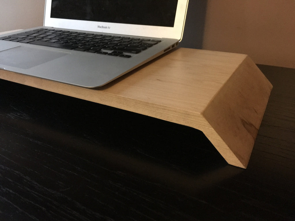Wood modern computer desk stand – Southern Restoration